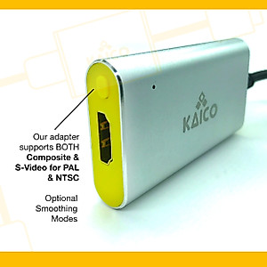 Kaico Nintendo 64 HDMI Adapter, N64 to hdmi for Nintendo 64 Super Nintendo, Super Famicom and Gamecube - Supports 2X Line-Doubling - A Simple Plug & Play for Nintendo 64, GC and SNES HDMI Adapter