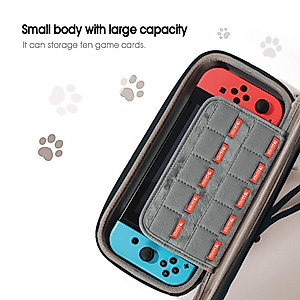Smatree Hard Shell Carry Case for Nintendo Switch with 10 Game Cartridges, Protective Storage Case for Travel（Black）