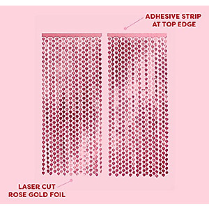 xo, Fetti Valentine's Day Heart Foil Curtain, Bachelorette Party Decorations - Set of 2 | Rose Gold Bridal Shower Birthday Gift Backdrop, Bridesmaid Favors, 21st, Vday