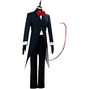 Ynscos Moxxie Cosplay Costume Tail Uniform Suit Halloween Carnival Party Costume Men Women Custom (S, Female)