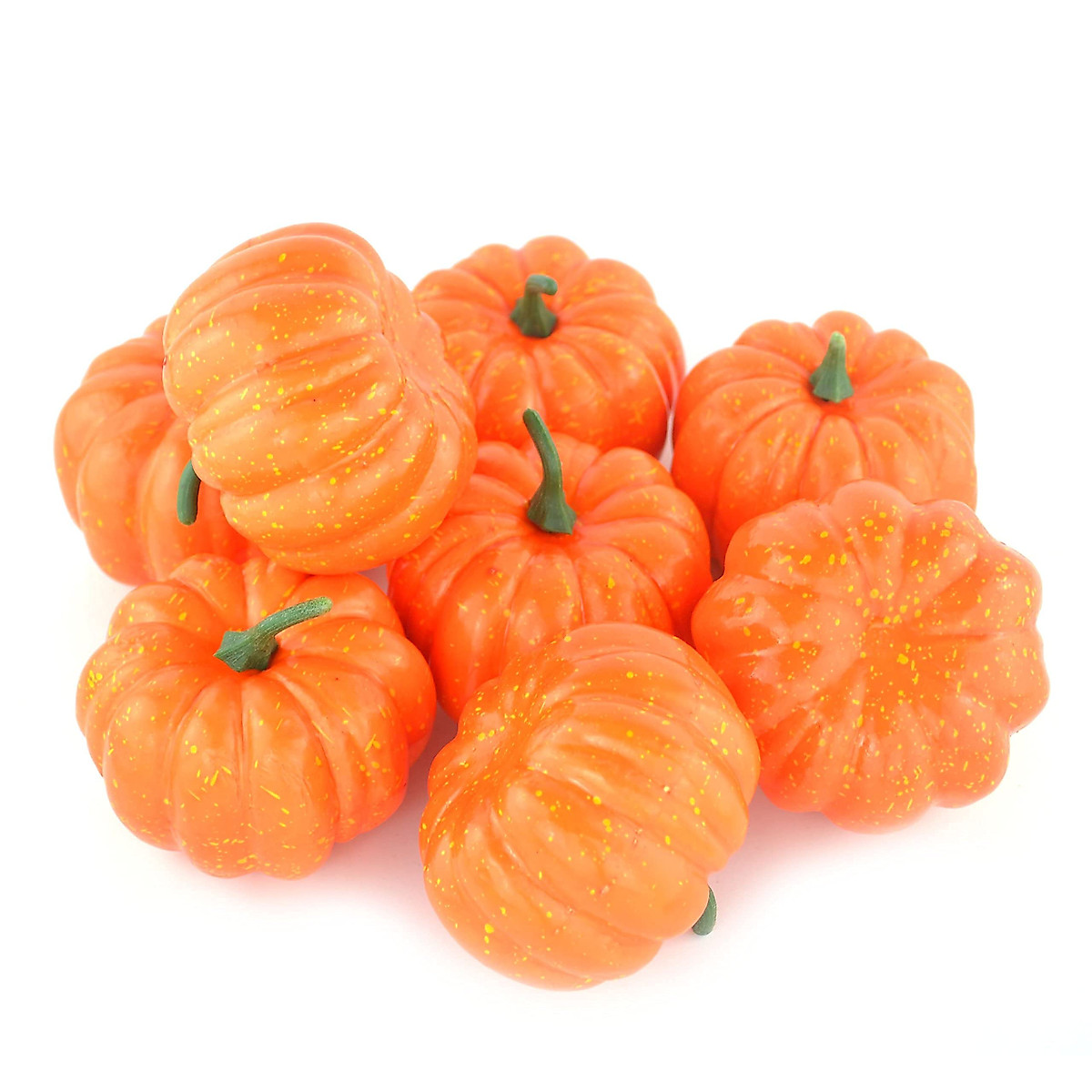 JEDFORE Fake Fruit Home House Kitchen Decoration Artificial Lifelike Simulation Mini Pumpkins Halloween Thanksgiving Day House Decoration - Set of 10 - Orange