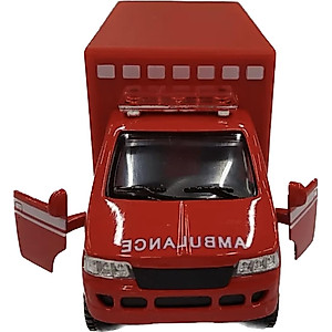KiNSMART Rescue Team Ambulance 5" Die Cast Metal Cabin w/Pullback Action