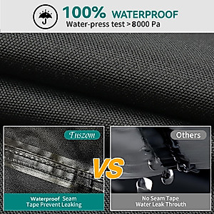 Tuszom 100% Waterproof 900D Solution-Dyed Boat Cover with 17 Windproof Straps Fits V-Hull, Bass Boat, Runabout, Fishing Boat, Ski Boat, 20' - 22' L, UP to 100" W