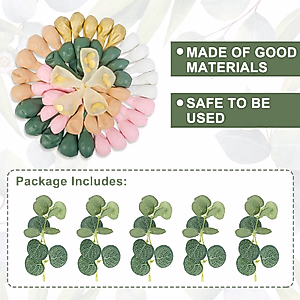 Amandir 166Pcs Sage Green Balloon Garland Arch Kit Olive Green Blush Peach White Gold Balloons Artificial Eucalyptus Stems Jungle Safari Baby Shower Birthday Party Baptism Decorations for Boys Girls