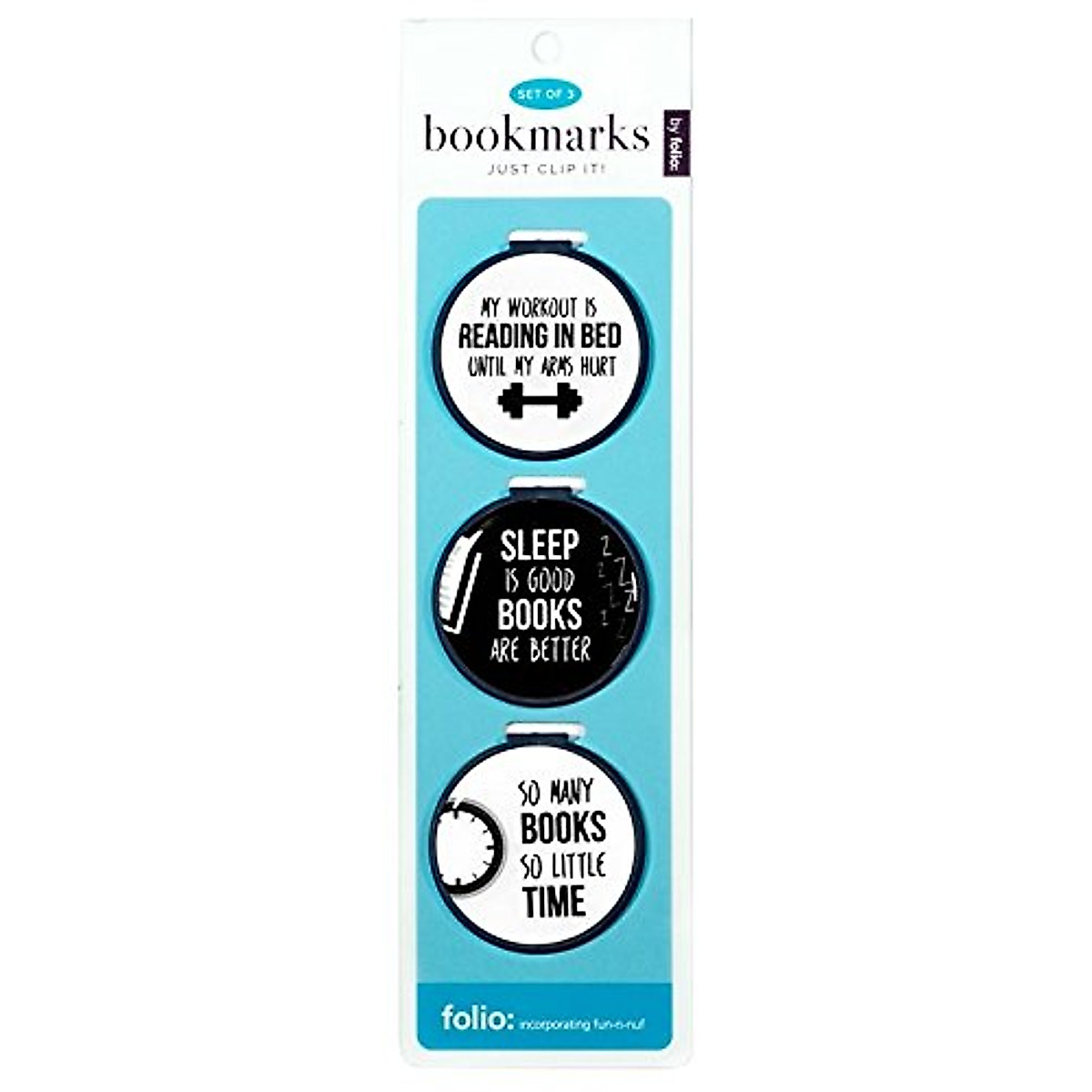 Just Clip it! Quote Bookmarks - (Set of 3 clip over the page markers) - GO away, I'm reading, I am silently correcting your grammar & My weekend is all BOOKED. Funny Bookmark Set - for of all ages.