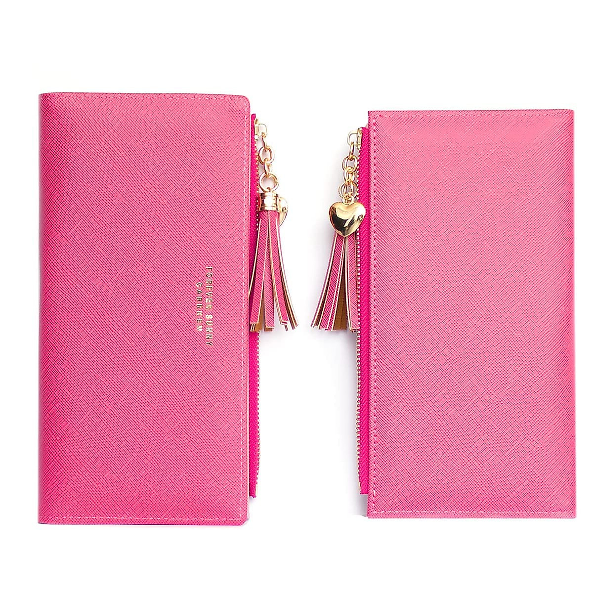 Womens Wallet Cute Elegant Long Slim Card Holder Case Minimalist Coin Purse Thin Tassels Zip Clutch Wallets for Girls Ladies