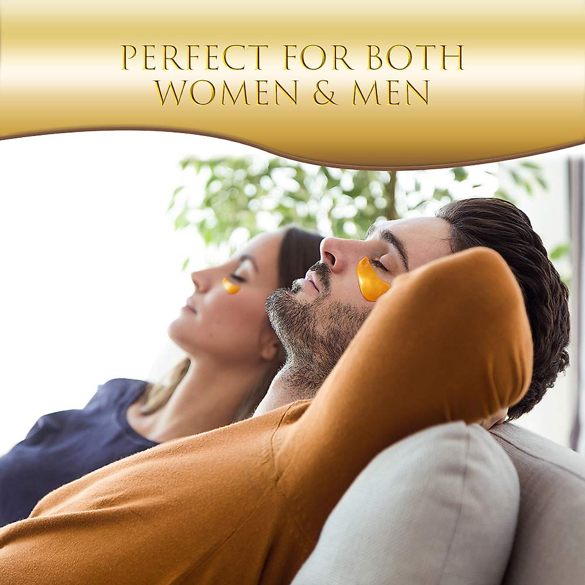 HOPEMATE Eye Patches, Under Eye Mask, 24K Gold Eye Treatment Mask, Dark Circles Gel Pads, Under Eye Bags Treatment for Puffy Eyes, Anti-Wrinkle , 14 Pairs