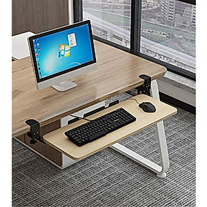 Clamp On Keyboard Tray Under Desk Storage Retractable Height Adjustable Keyboard Tray, 29.5" x 10" for Home or Office