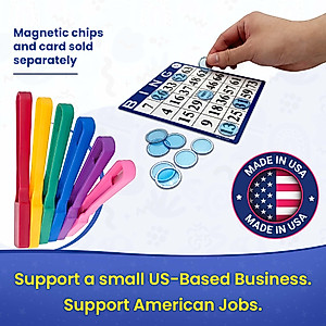 MR CHIPS Made in USA Magnetic Bingo Wand Set – 6 Pack Magnetic Wands - Ideal for Bingo, Science Experiments, Homeschool Accessories, Fridge Décor & Sewing Supplies