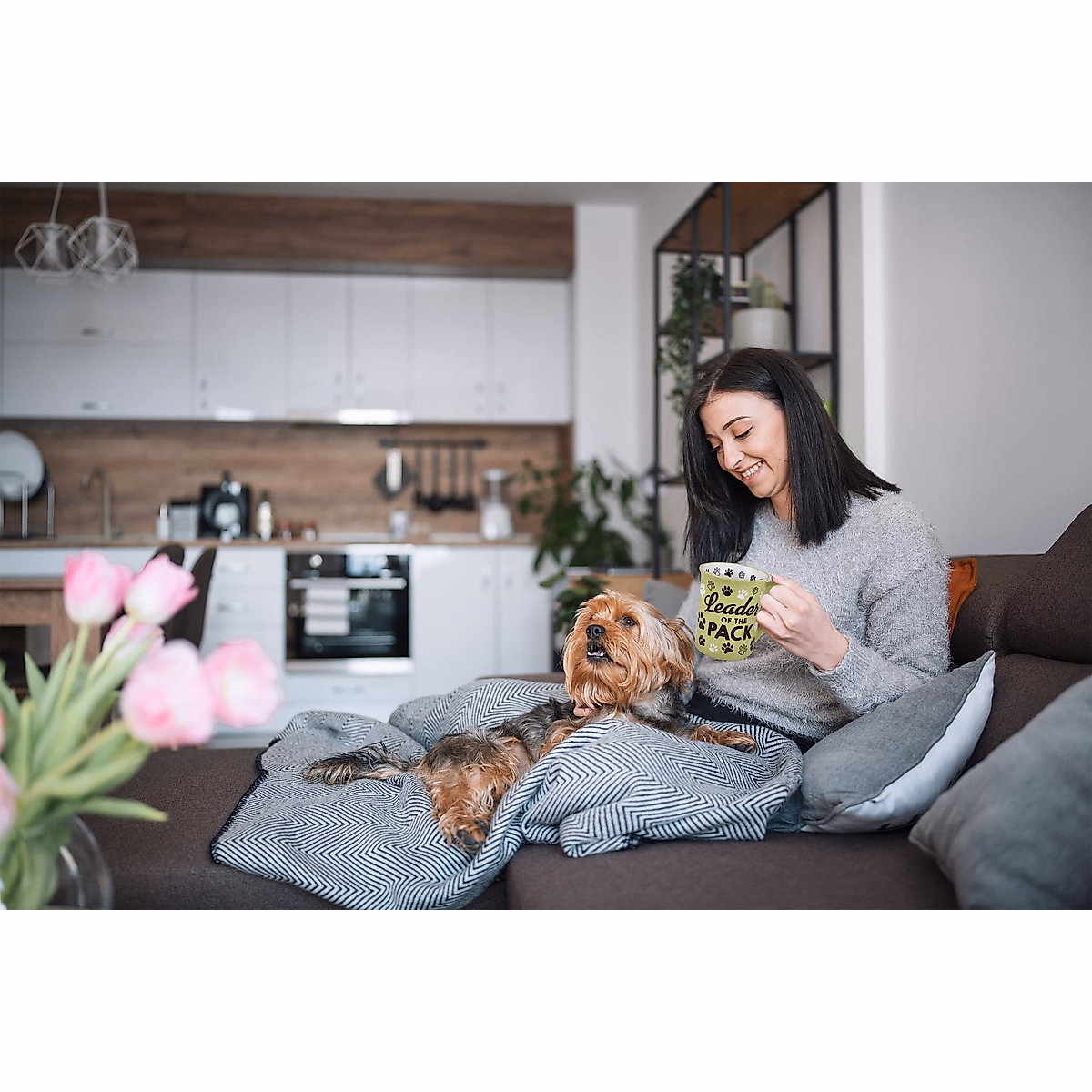 Enesco Our Name is Mud Leader of The Pack Pets Over People Coffee Mug, 16 Ounce, Multicolor