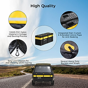 Hitch Cargo Carrier Bag - KYX 15 Cubic Feet Hitch Mount Vehicle Cargo Carrier Bag Car Pickup Truck 100% Waterproof, Anti-Tear 1000D PVC Fabric, Integrated Rain Curtain, Reinforced Straps (59" 18" 24")