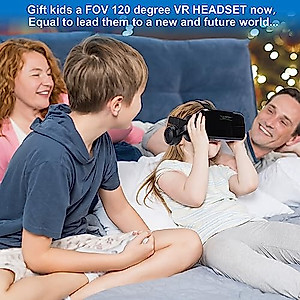 Virtual Reality headsets 3D Glasses Helmets VR Goggles VR Headsets for Phone Cell Phone for TV Movies Video Games Compatible to iOS Android Support 4.7” to 7.3” Mobile Screen with Controller (BR100)