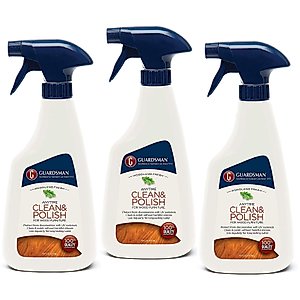 Guardsman Clean & Polish For Wood Furniture - Woodland Fresh - 16 oz Spray - Silicone Free, UV Protection - 461100 (3 PACK)
