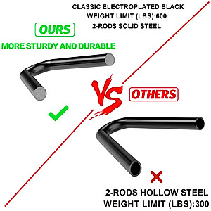 HOOSHEE 6 Inch Hairpin Furniture Legs(900Lb),Solid Metal Hairpin Table Legs,Heavy Duty Table Legs,DIY Projects for TV Stand, Cabinet, Coffee Table, Desk etc with Rubber Floor Protectors Black 4Pcs