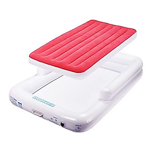 Airvalon Inflatable Toddler Travel Bed with Fitted Bed Sheet + Pump | Portable Toddler Bed for Kids | Toddler Air Mattress | Kids Air Mattress - Blue/Pink