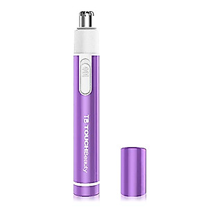 TOUCHBeauty Ear Nose Hair Trimmer for Women |Metal Cover, Safe Cutter System, Mini Pen-Sized, Battery Powered Violet Color 0656