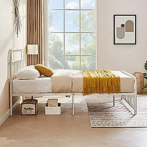 VECELO Metal Platform Bed Frame, Mattress Foundation with Headboard & Footboard,No Box Spring Needed,Full Size