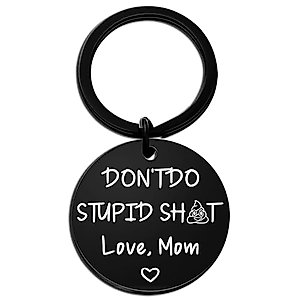 Aisity Funny Gifts for Teen Boys Girls for 18th Birthday Christmas Easter Gifts for Teens Teenagers Stocking Stuffers Don't Do Stupid Shit Key Chain for Teen Girl Trendy Cool Stuff
