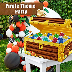 Inflatable Treasure Chest Cooler Blow up Drink Cooler Pirate Party Decorations for Beach Poolside Retro Theme Party Decors (2 Pieces)