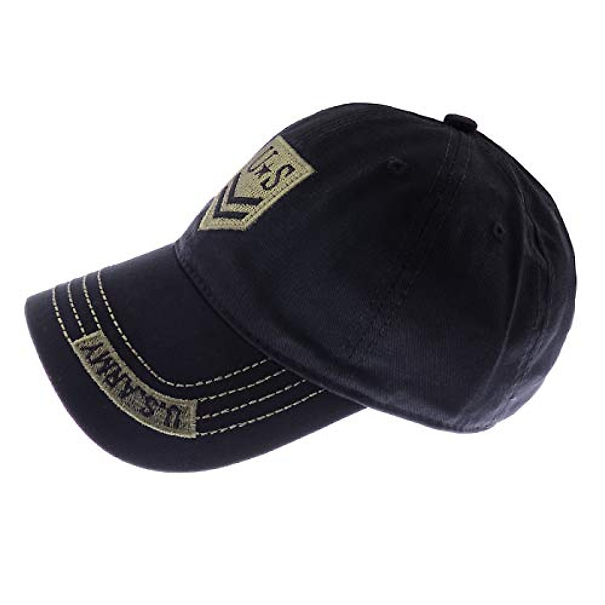 Anna-Kaci Women Men US Army Veteran Military Embroidered Baseball Dad Cap, US Black, One Size