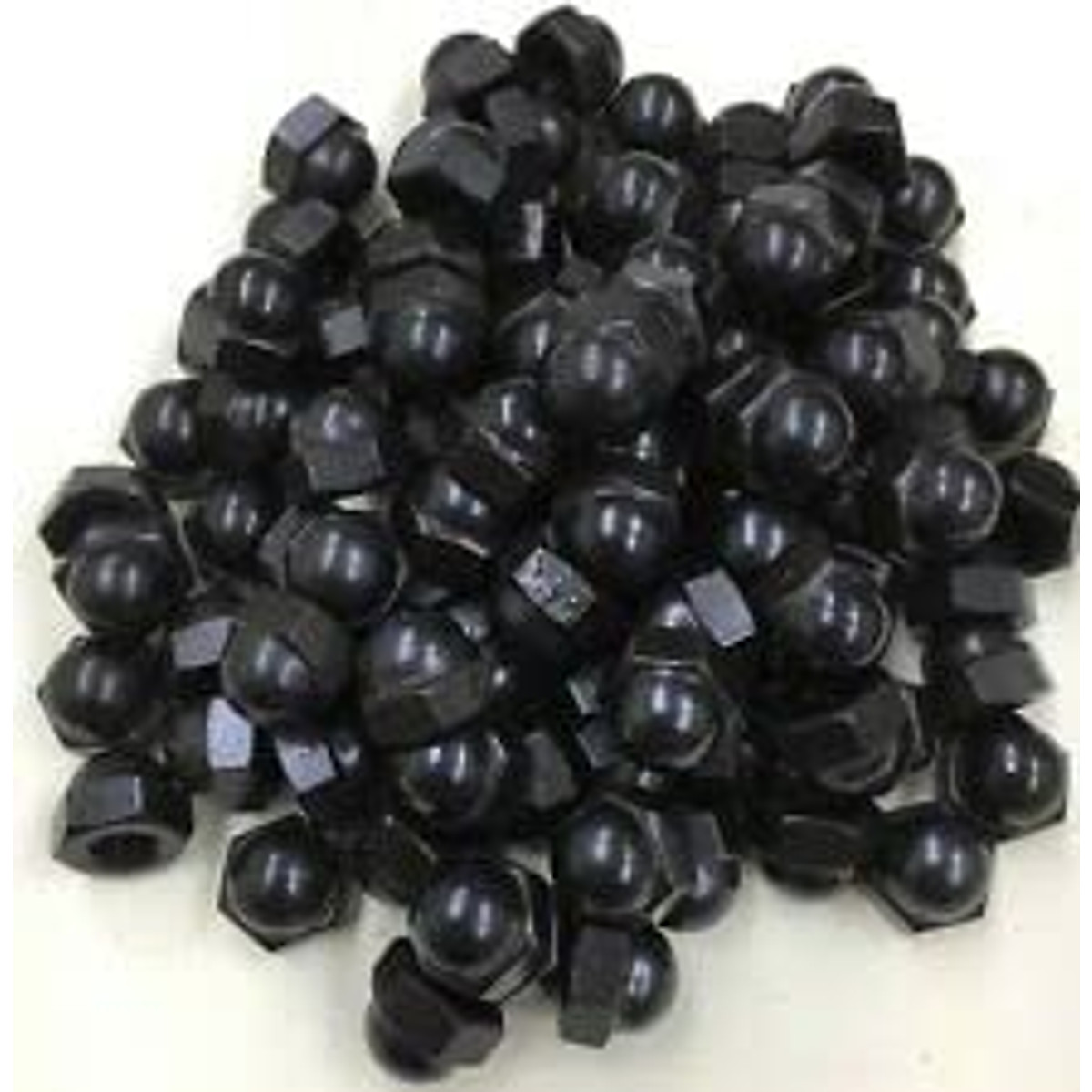 1/4-20 Acorn Cap Hex Nuts Black Oxide Bolt Thread Cover Smooth Rounded 1/4" (25)