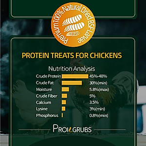 PROILGRUBS 10 LBS - Non-GMO-Dried Worms for Chickens All Natural Dried Black Soldier Fly Larvae Treats, Dried Meal Worms for Chickens, Hens, Birds...