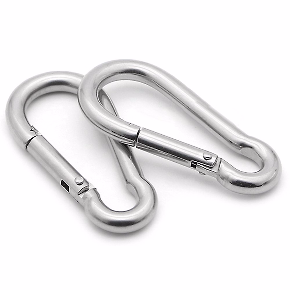 Lind Kitchen 2-Pack M5 Ceiling & Wall Mount Hanging Hardware Fitting Set 304 Stainless Steel Heavy Duty Strip Pad Eye Hook Plate + Snap Hook for Yoga Hammock Swing Marine Boat Application