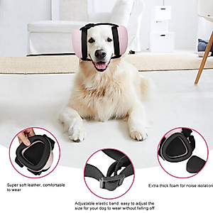 BERGWERK Dog Ear Muffs For Dog Hearing Protection,29dB NRR Dog Earmuffs for Noise Protection (Pink, Medium)