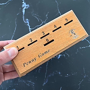 Penny Game, Family Fun Board Game, Drop Game Wood Box for 2-6 Players Premium Version