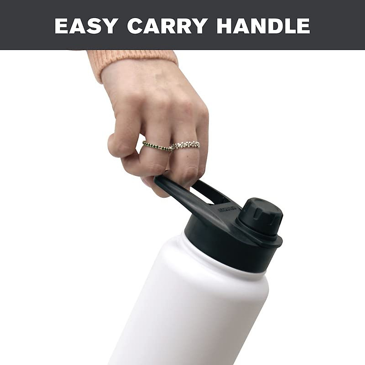 Hydraflow Hybrid - Triple Wall Vacuum Insulated Water Bottle with Chug Lid (34oz, Periwinkle) Stainless Steel Metal Thermos, Reusable Leak Proof BPA-FREE for Sports and Travel