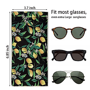 WOW DING 3 PACK Sunglasses Case, Eyeglasses Pouch for Women, Portable Leather Soft Glasses Cases with Cleaning Cloth