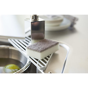 Yamazaki Home Corner Sink Steel | Drainer Tray, One Size, White