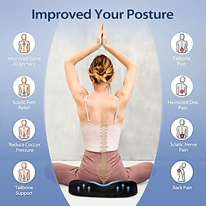 LITSPOT Donut Pillow Hemmoroid Seat Cushion,17" Sciatica Pain Relief Pillow ​for Sitting,Butt Pillow Chair Pad for Office,Memory Foam Wheelchair Cushions for Pressure Relief,Tailbone Pain