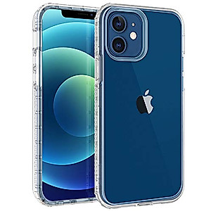 LONTECT Compatible with iPhone 12 Case and iPhone 12 Pro Case 6.1 inch 2020 Crystal Clear Transparent Shockproof Heavy Duty Hybrid Sturdy Protective Cover Case, Clear