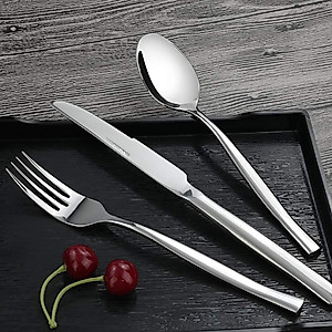 Idomy 60-Piece Stainless Steel Flatware Set, Cutlery Set Service for 12