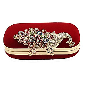 Kingluck Womens Evening Clutch Cocktail Wedding Party Handbag Clutch Purse Decorative Drill, Red, L16*w10*6cm