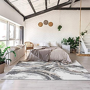 LUXE WEAVERS Abstract Gray 6x9 Geometric Area Rug, Medium Pile Modern Carpet