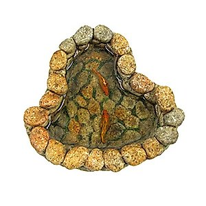 TG,LLC Treasure Gurus Miniature Fairy Garden Stone Rock Koi Fish Pond Landscape Ornament Dollhouse Outdoor Decor