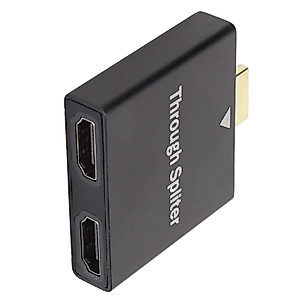 Portable HDMI Splitter 1 in 2 Out, 1x2 1080P HD HDMI Splitter for Dual Monitors, HDMI Audio Video Splitter for 1 PC to 2 TV, Support Only One HDMI Displays Active