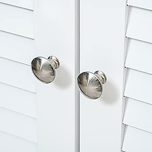 HOMCOM Sideboard Buffet Cabinet, Kitchen Cabinet, Coffee Bar Cabinet with Double Louvered Doors and Adjustable Shelf for Living Room, Hallway, White