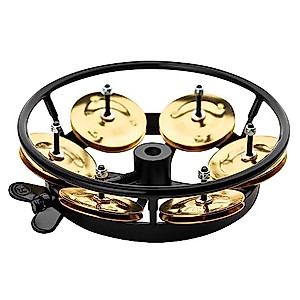 Meinl Percussion THH1B-BK Professional Series Hi Hat Tambourine, Single Row Brass