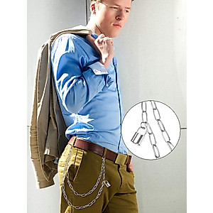 6 Pieces Chain Belt Jeans Pants Chain Goth Multi Layer Chains Heart Butterfly Lock Charm Waist Chain Wallet Chain Pocket Chain for Women Men(Butterfly Style)