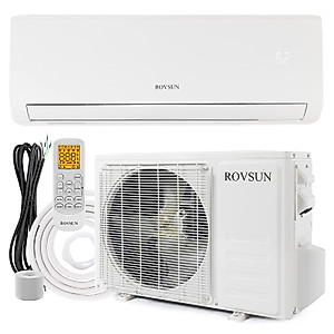 ROVSUN 18,000 BTU Ductless Mini Split AC/Heating System, 230V / 19 SEER Split-System Wall Air Conditioner Pre-Charged Inverter Heat Pump with 16ft Installation Kit (1 set)