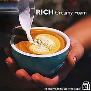 Milk Frother and Steamer, FENNICA 4-in-1 Electric Coffee Frother, Hot and Cold Milk Steamer with Spatula & 4 Whisks, Auto Shut-Off for Latte, Cappuccino, Macchiato