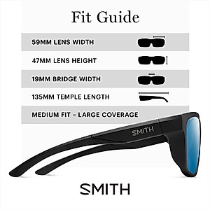 SMITH Barra Sunglasses – Performance Sports Active Sunglasses for Watersports, Fishing & More – For Men & Women – Matte Black + Blue ChromaPop Polarized Mirror Lenses