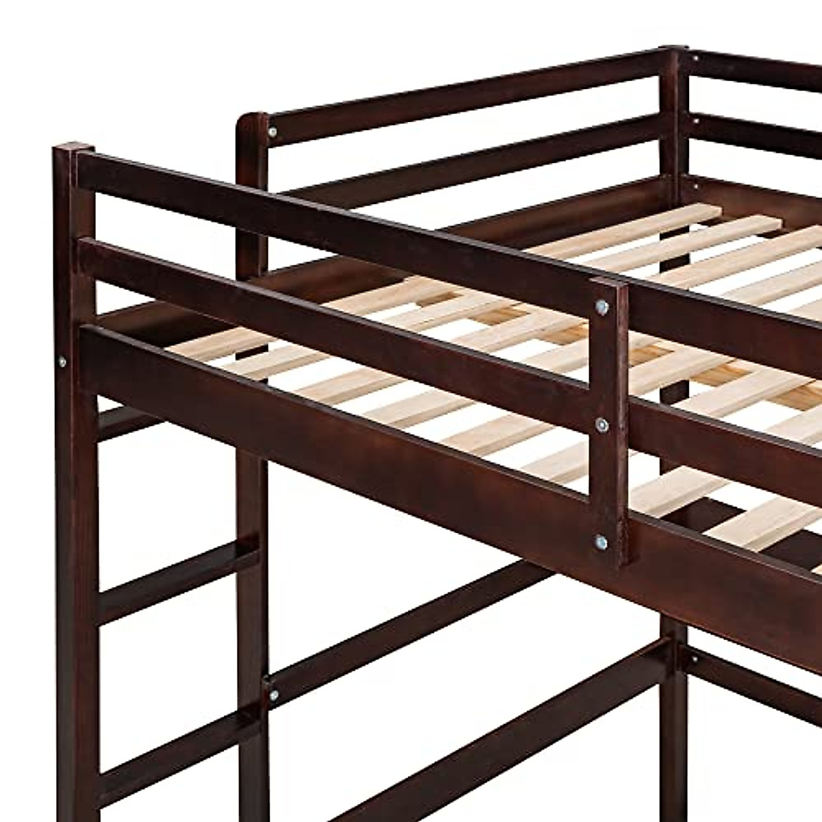 RORIGAT Full Size Loft Bed with Desk and Writing Board, Wooden Loft Bed Frame with Desk & 2 Drawers Cabinet for Kids Teens Adult, Espresso