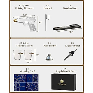 Gifts for Men Dad, Kollea 15.2 Oz Whiskey Decanter Set with 2.0 Oz Glasses, Unique Anniversary Birthday Gift Ideas for Him Husband Grandpa, Cool Tequila Liquor Dispenser for Home Bar