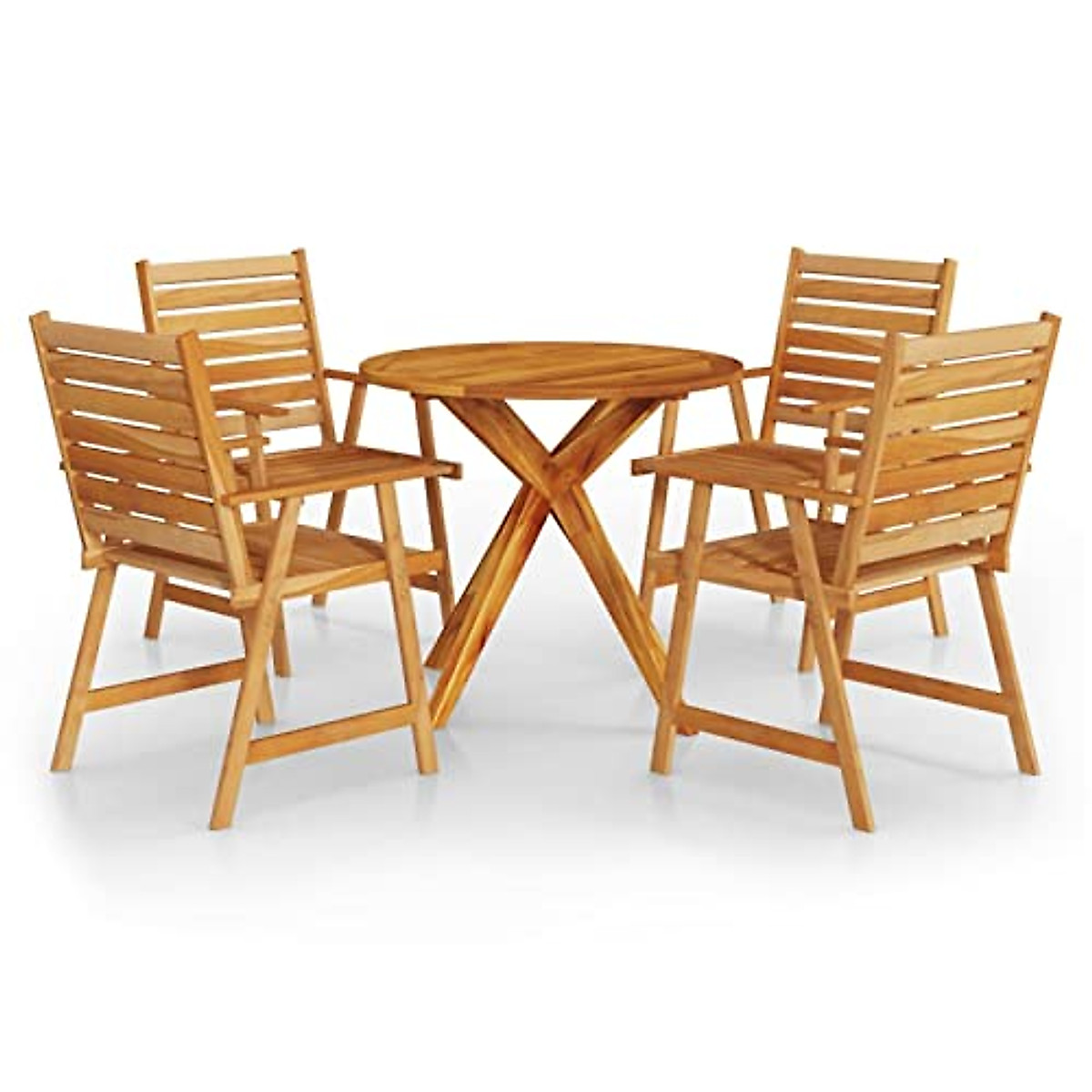 Camerina 5 Piece Patio Dining Set Outdoor Dining Table Set Patio Table and Chairs Set Outdoor Patio Dining Set Solid Wood Acacia 3087129