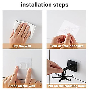 SJORHNUS Kitchen Swivel Hook, 4 Pack Swivel Folding Under Cabinet Kitchen Utensil Hooks, 360° Rotating Hanging Rack for Kitchen Utensils,Bathroom Towels,Entryway Key