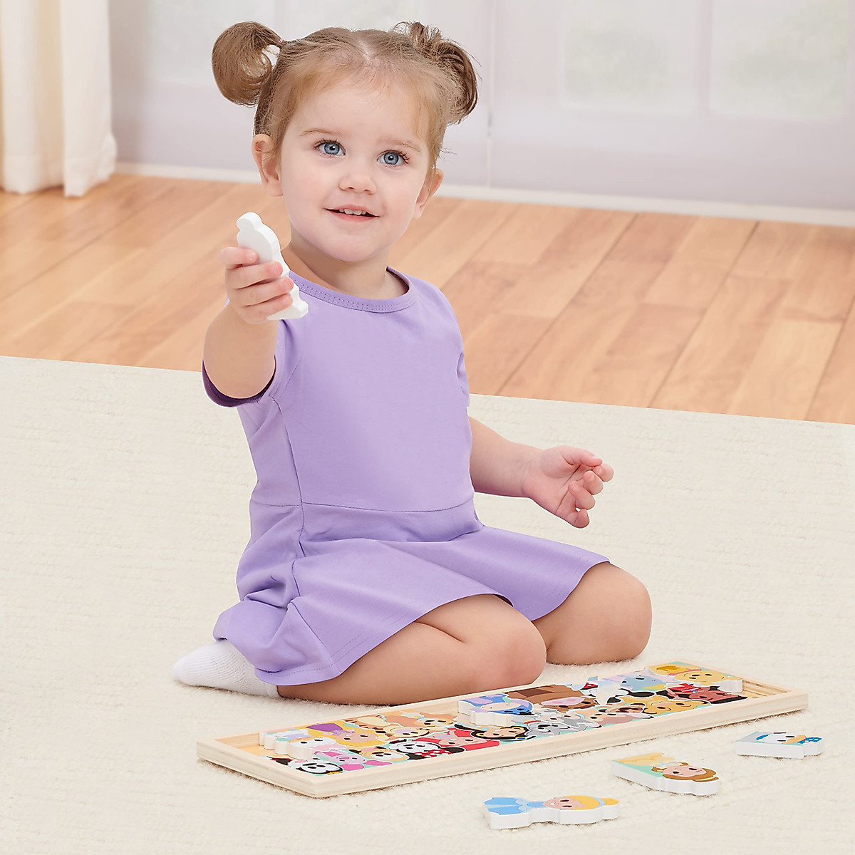 Disney Wooden Toys Character Puzzle, 25-Pieces, Learning and Education, Pretend Play, Kids Toys for Ages 3 Up by Just Play